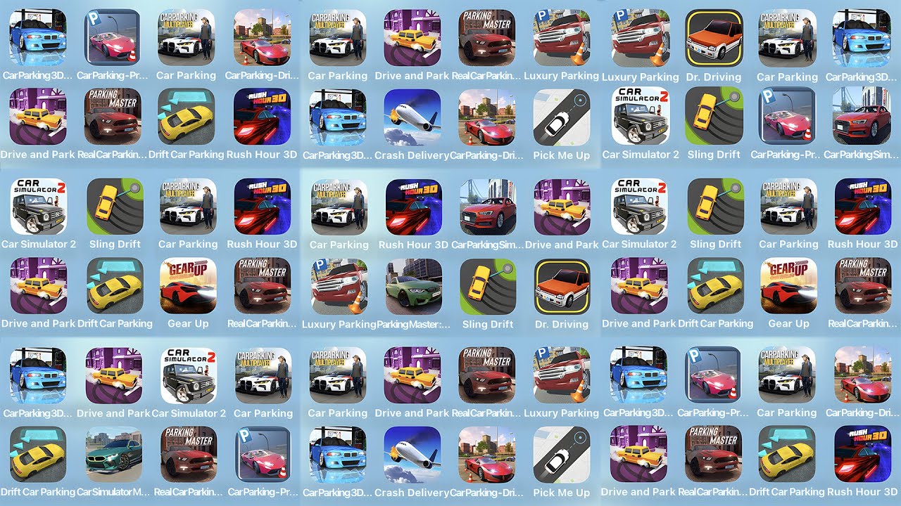 Drift Car Parking, Car Parking, Luxury Parking, Drive and Park and More ...