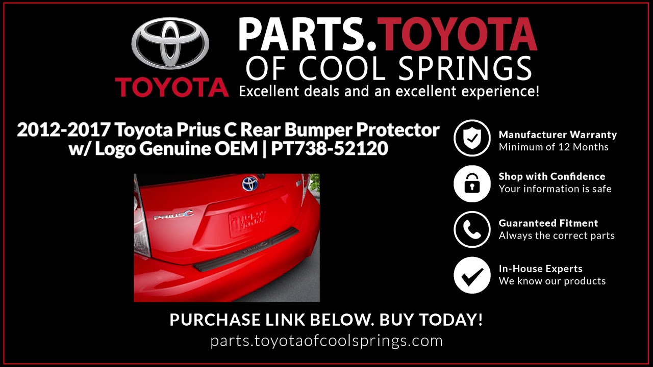 2012-2017 Toyota Prius C Rear Bumper Protector w/ Logo Genuine OEM ...