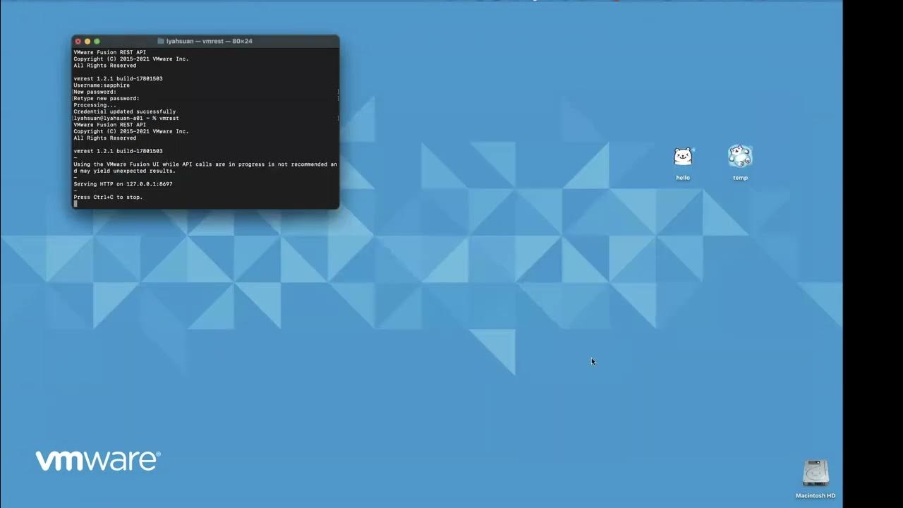 [中] VMware Fusion cannot power on vm by vmrest api (2) workaround - YouTube