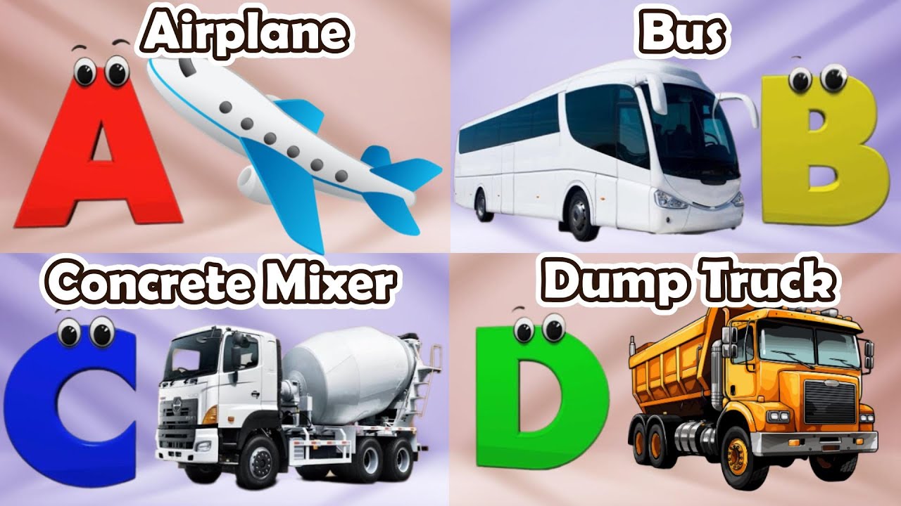 Vehicles Alphabet Song for kids | Vehicle ABC Song | Phonics for Kids ...