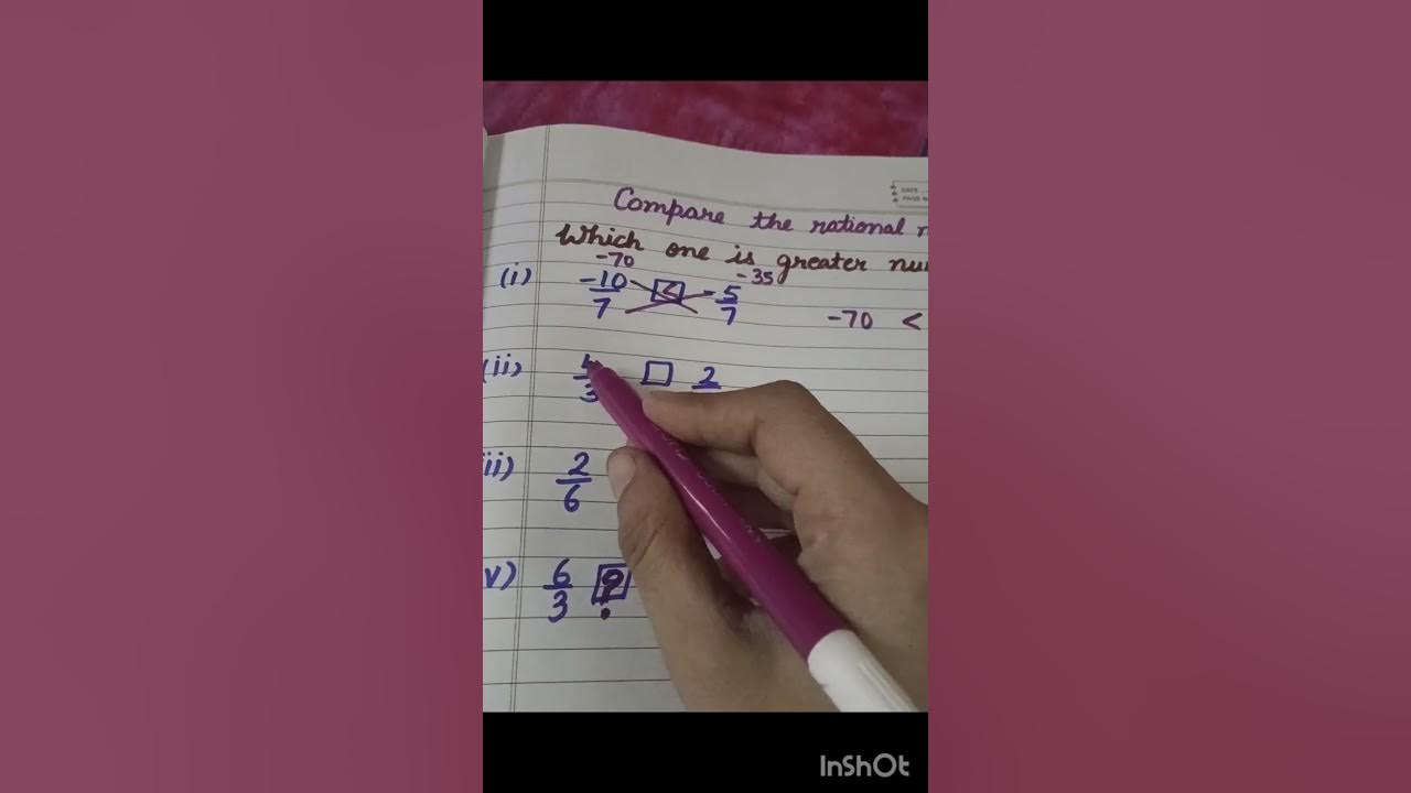 Compare the rational numbers| #mathshorts #maths #oneminutemath #learnmaths #learnmaths - YouTube