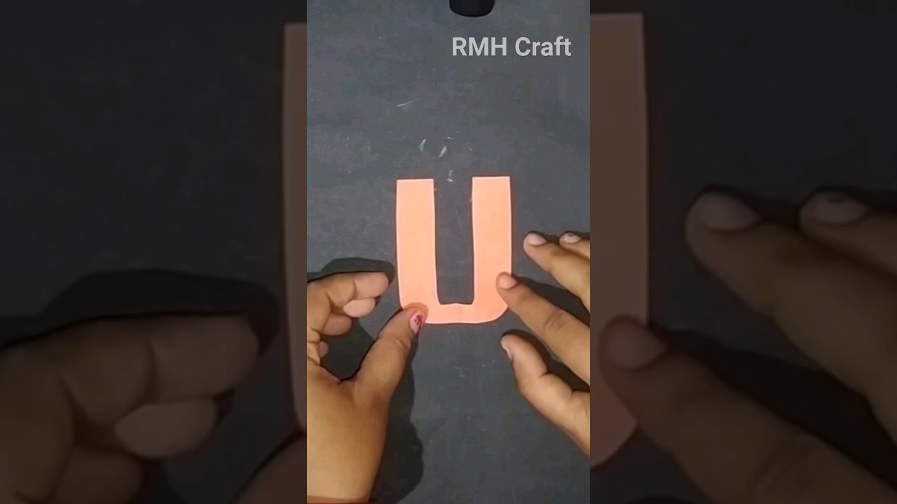 How to make Easy paper Letter Cutting "U" without Template #shorts # ...