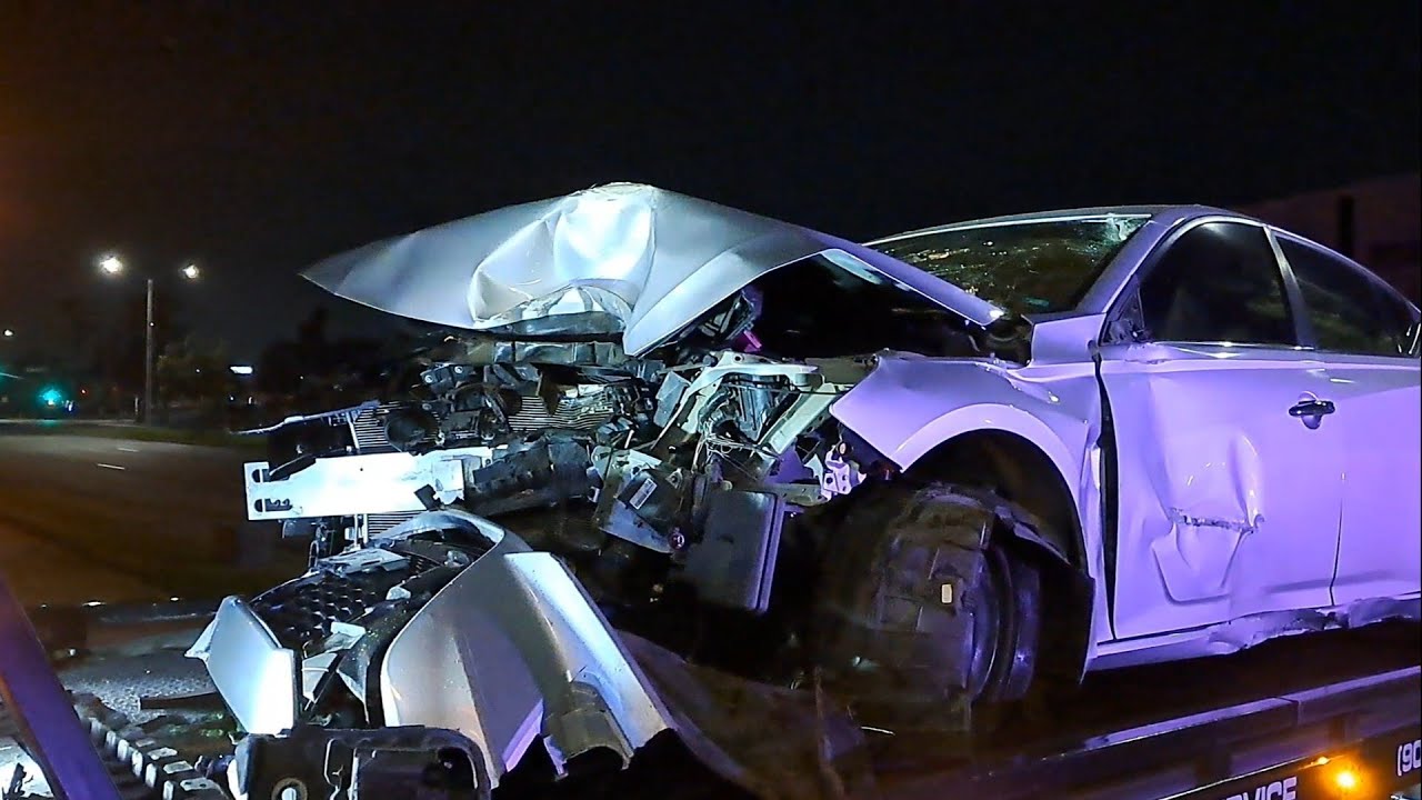 SINGLE CAR ACCIDENT ON CHERRY AVE & FOOTHILL BLVD IN FONTANA - CAR ...