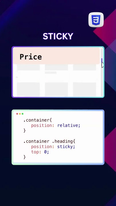 Sticky Header in CSS || #learnhtml5andcss3 #webdesign #css3 #coding #htmlcss #uiux #programming ...