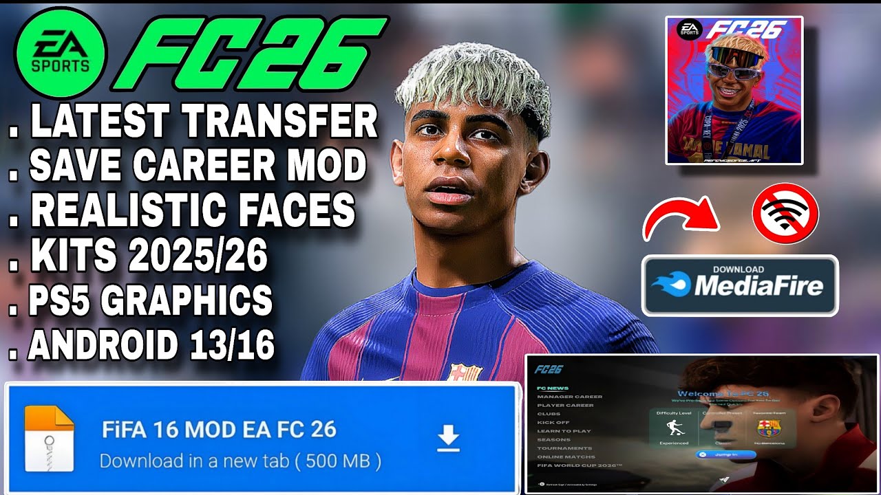 YOU CAN’T BELIEVE THIS IS ANDROID! FIFA 16 MOD EA FC 26 Android Offline ...
