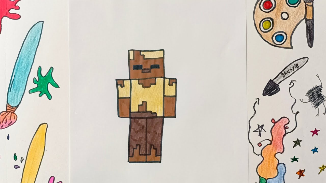 Husk from Minecraft Drawing - YouTube