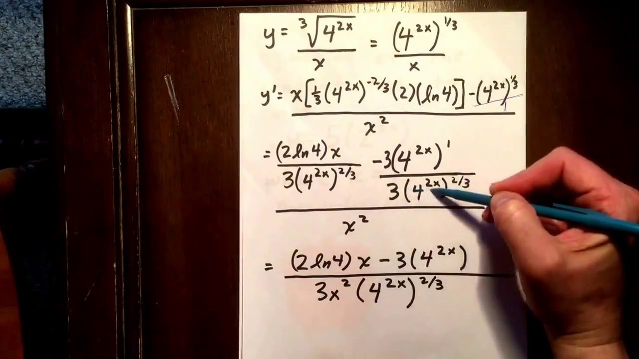 Exponential function: derivative involving quotient rule and chain rule ...