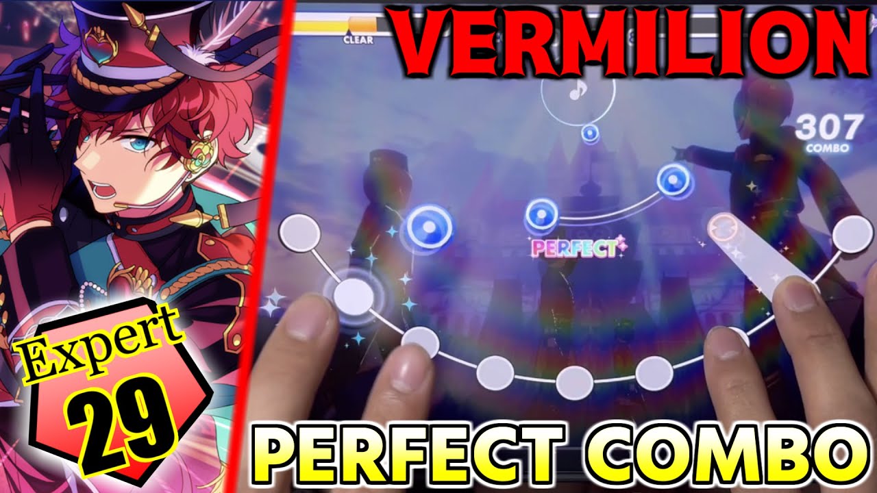 VERMILION (Expert Lv29) PERFECT COMBO 手元【あんスタMusic】 - YouTube