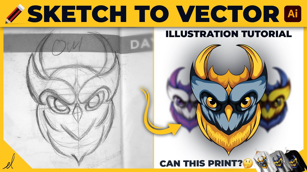 How to Draw: SKETCH TO VECTOR In Adobe Illustratior - YouTube