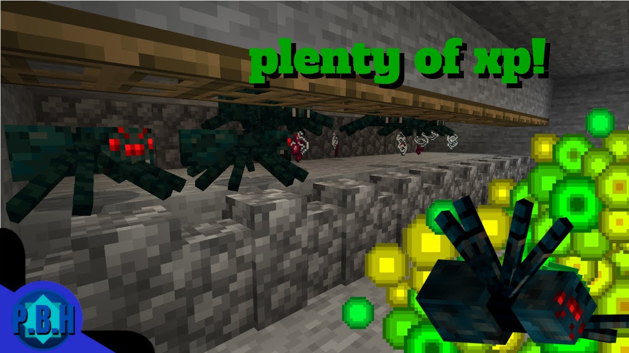 spawner xp farm for cave spiders! minecraft bedrock 1.16+ - YouTube