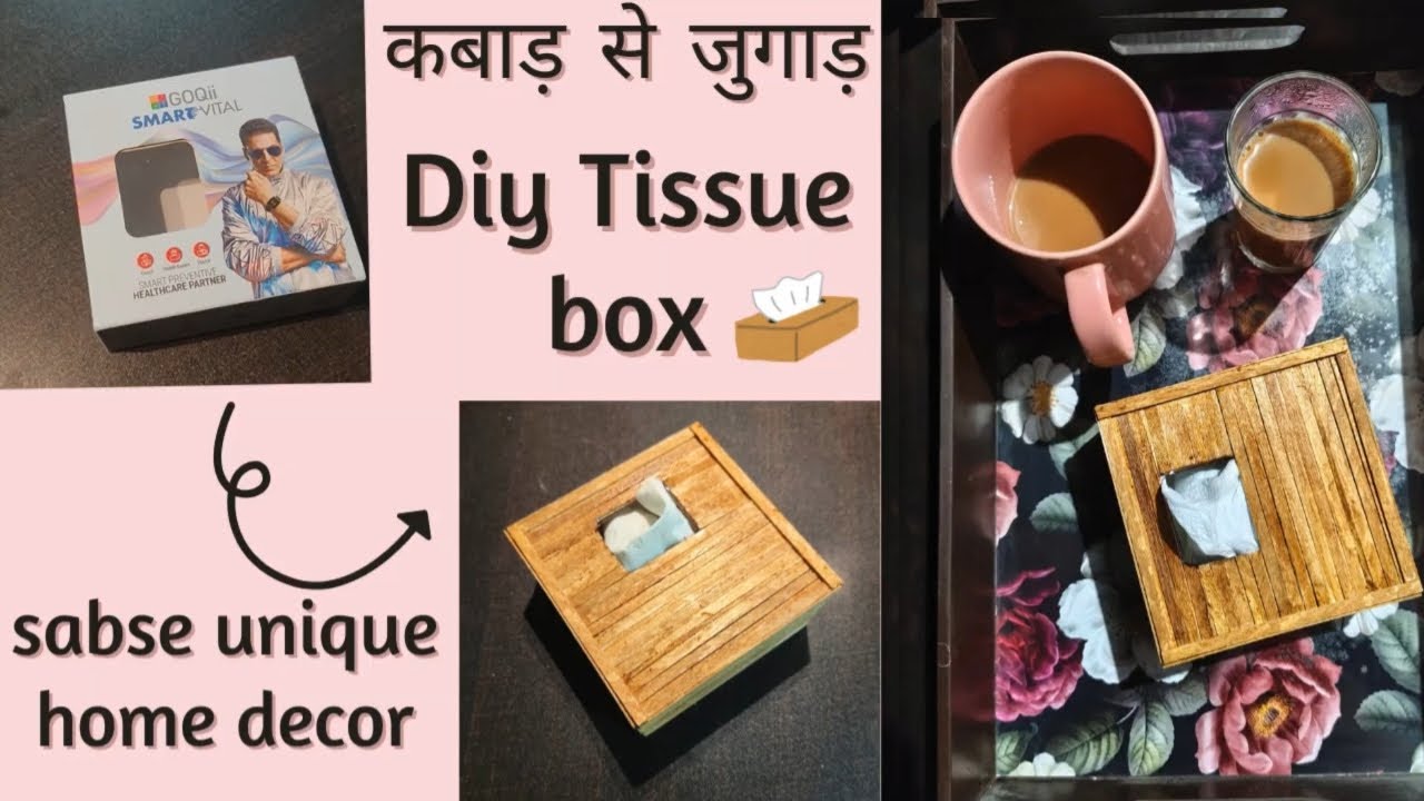 Diy tissue box | How to make tissue paper holder| Diy bamboo Tissue box ...