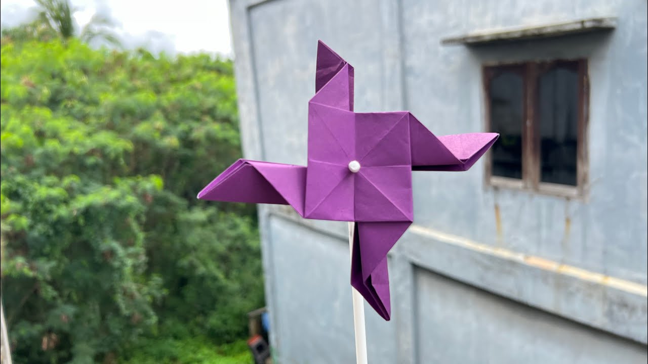 MAKING A WINDMILL FROM ORIGAMI IS VERY EASY - WINDMILL ORIGAMI - YouTube