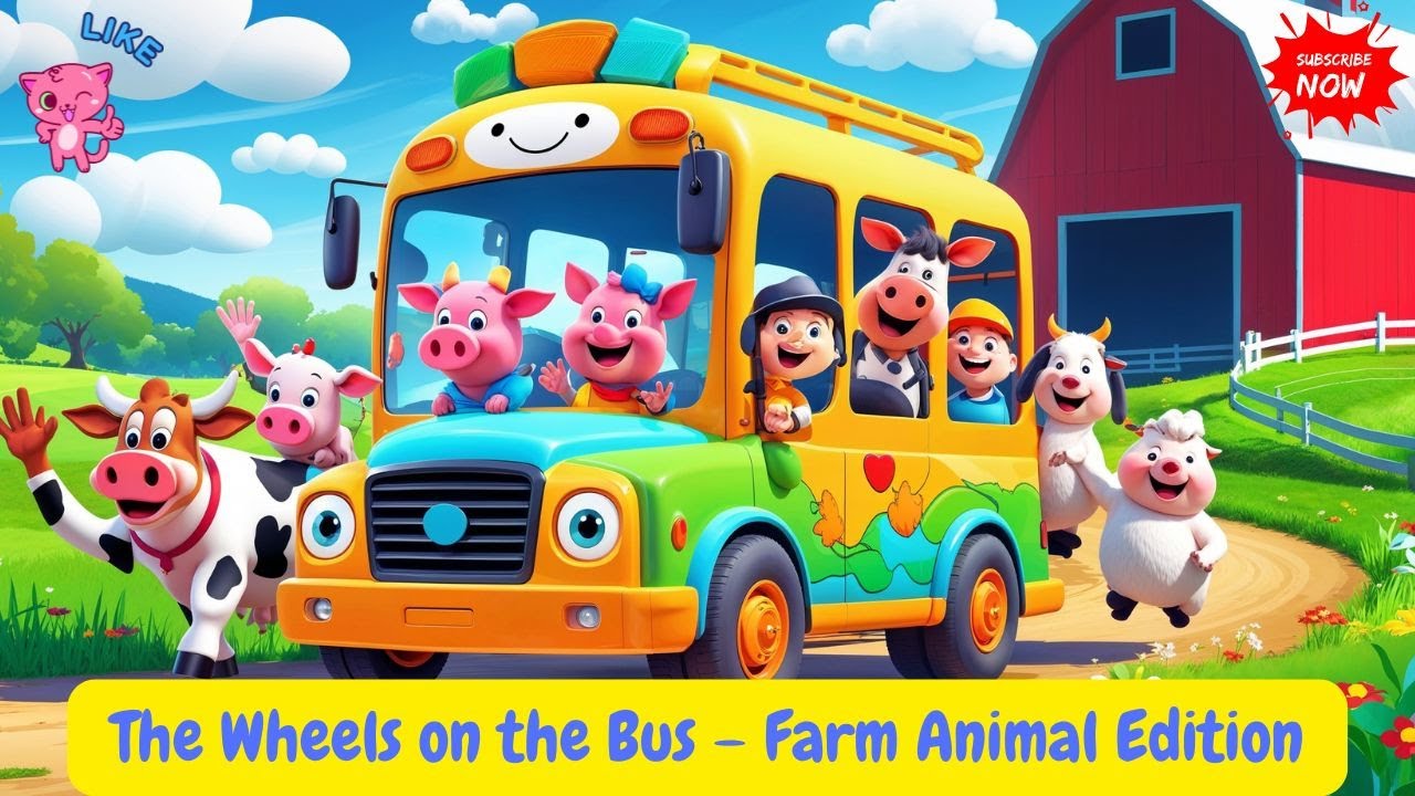🐷 The Farm Bus | Fun Animal Sounds & The Wheels on the Bus 🚎🎵 - YouTube