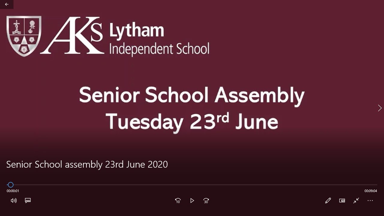 Senior School Assembly, 23rd June 2020 - YouTube