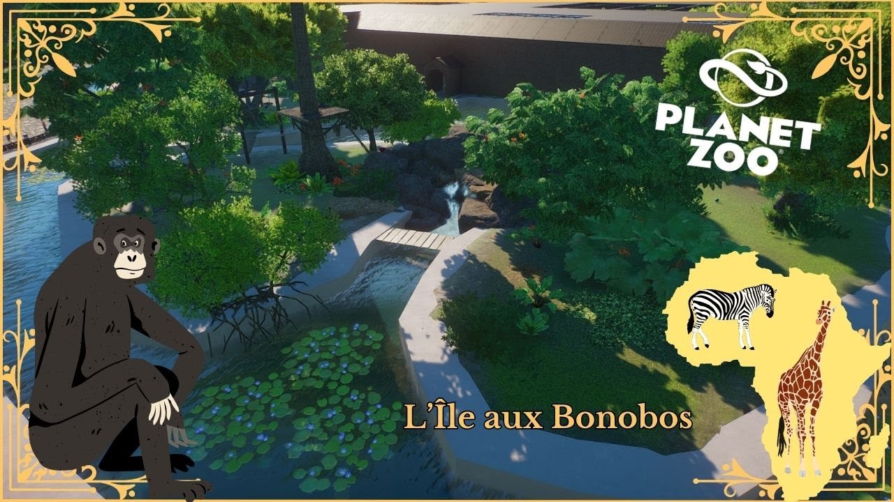 Planet Zoo Speed Build - La Réserve Africaine #14 L'Île aux Bonobos ...