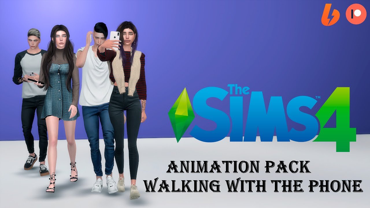 Sims 4 Animation pack Walking with the phone (DOWNLOAD) - YouTube