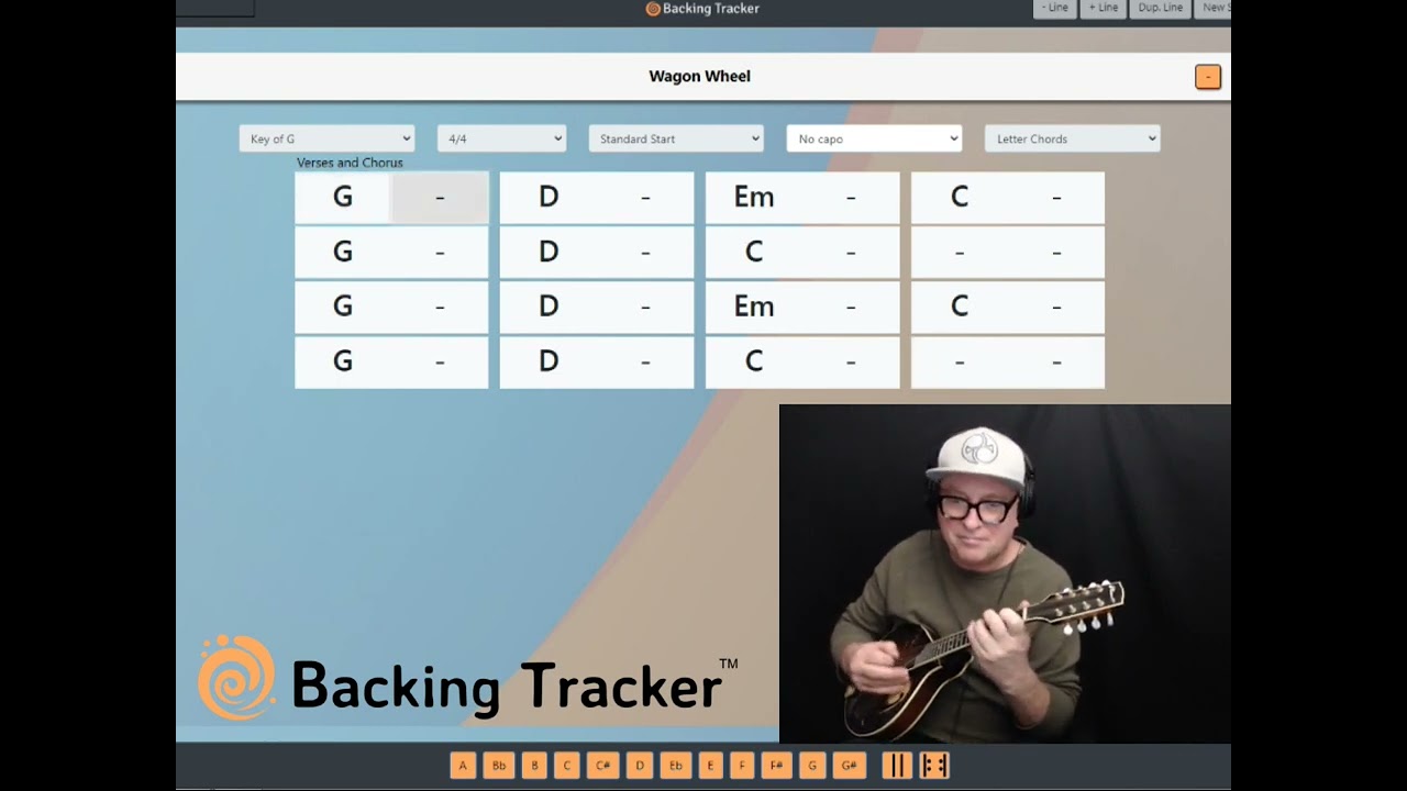 Backing Tracker Jam - Wagon Wheel Chords - Chordify