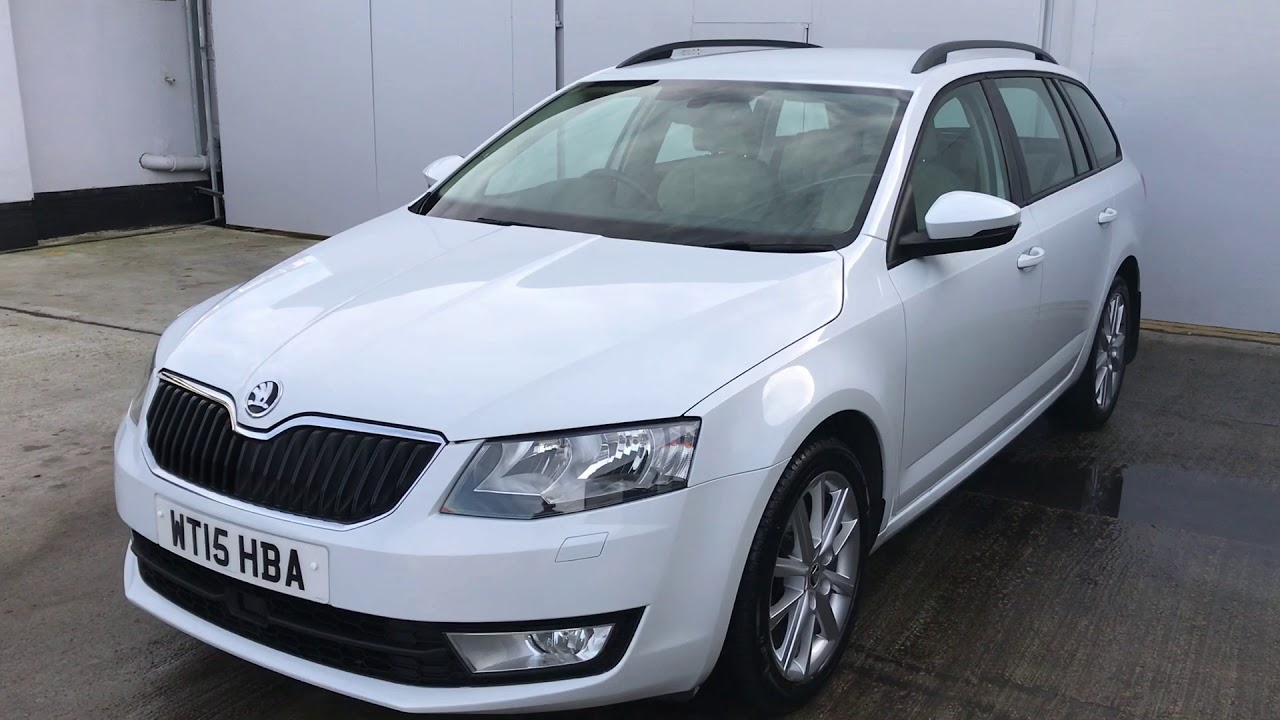 15'15 Skoda Octavia Elegance 2.0TDi DSG Estate finished in Candy White ...