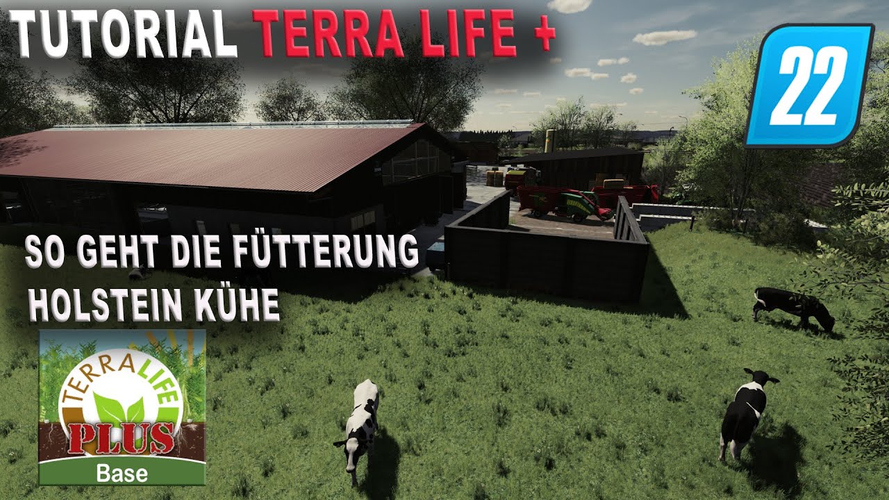 LS22 - TerraLife + Tutorial - Fütterung der Holstein Kühe und Bullen ...