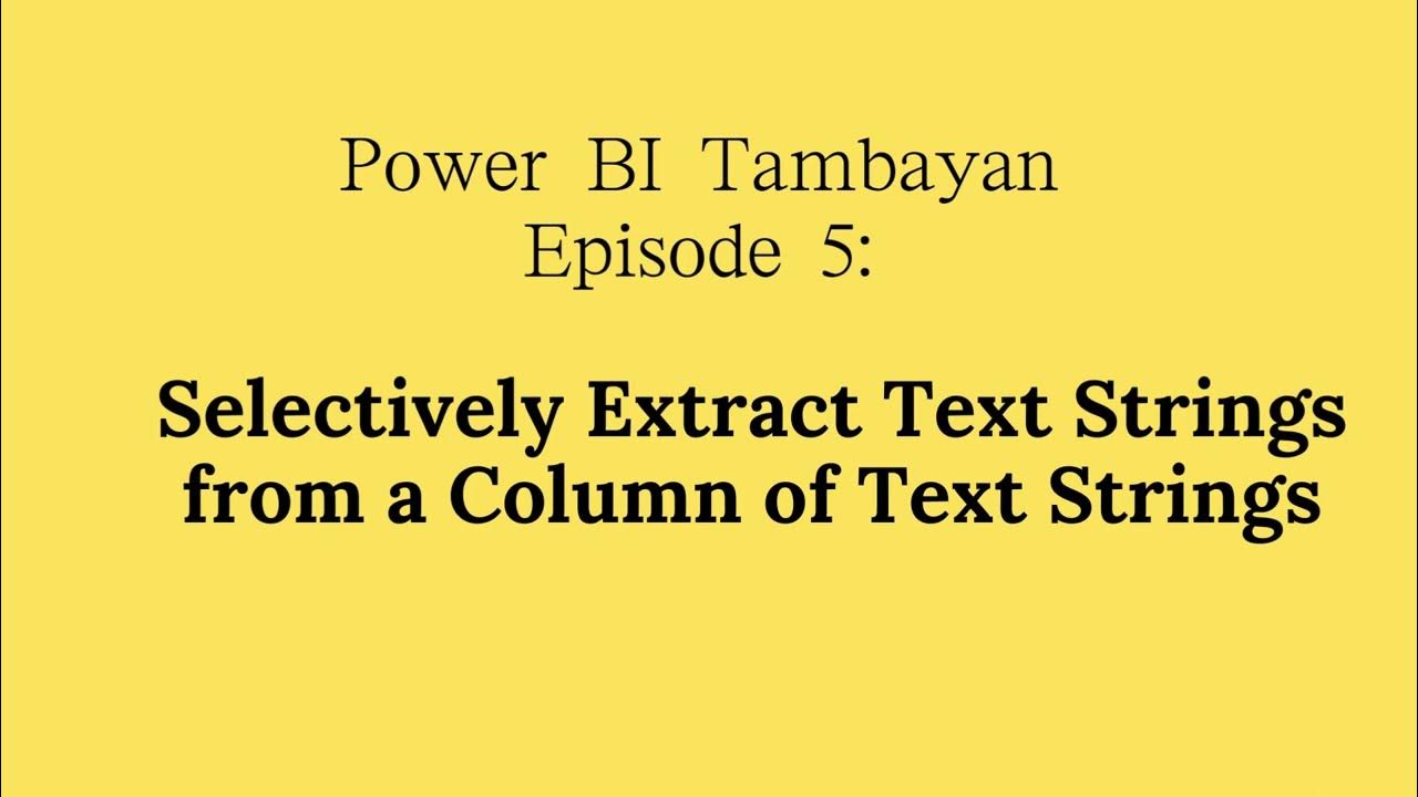 Extract Several Text Strings from a Column of Text Strings - YouTube