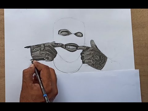 ski mask art || ski mask Drawing || the famouse tattoo ski mask drawing ...