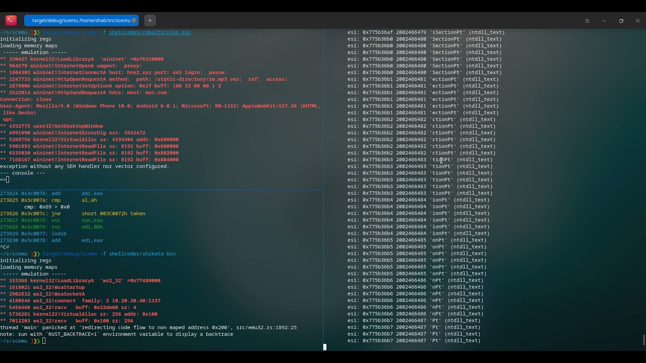 Shellcode emulator - YouTube