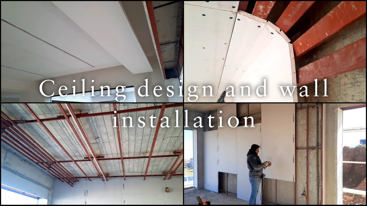 Ceiling design and wall installation - YouTube