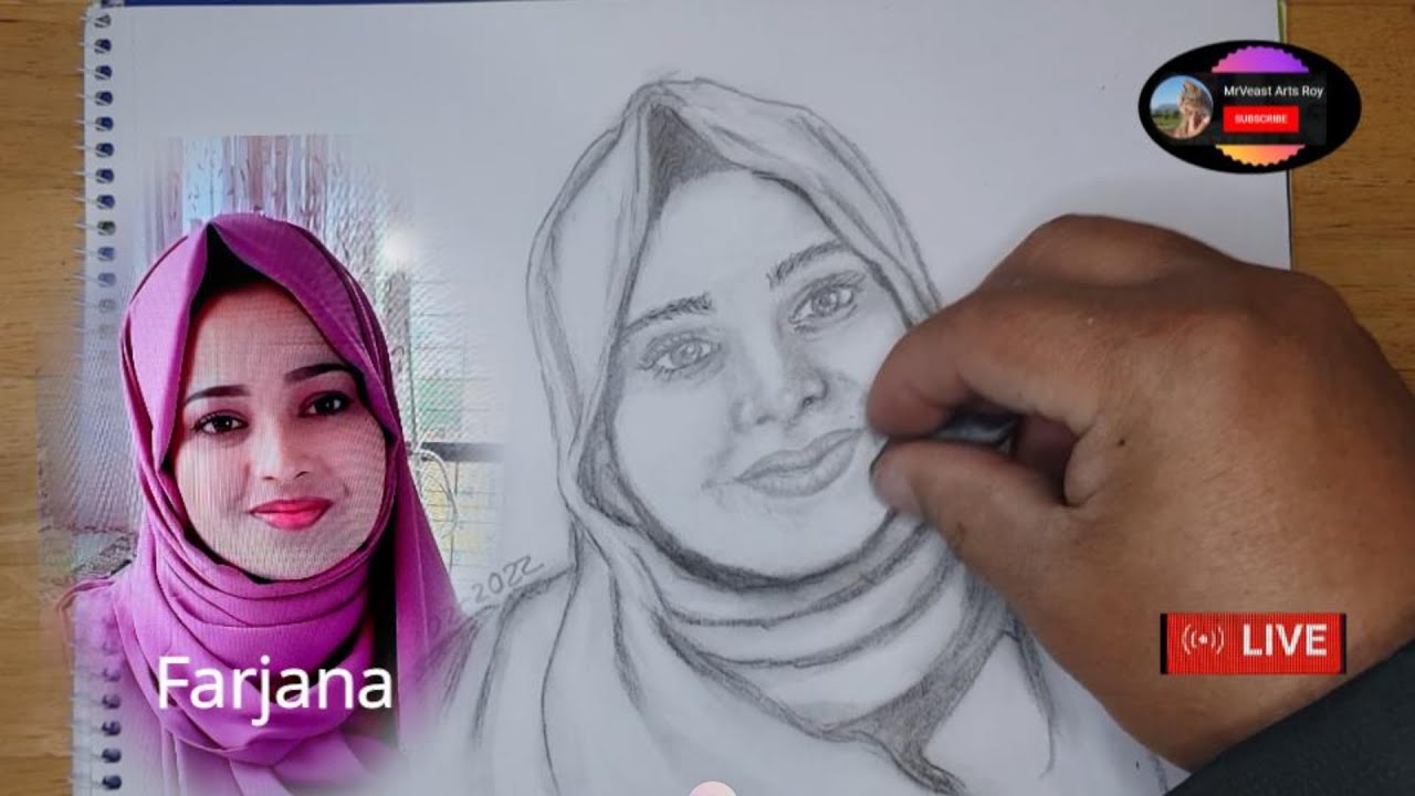 How to draw a Face charcoal portrait of Farjana I Beginner level - YouTube