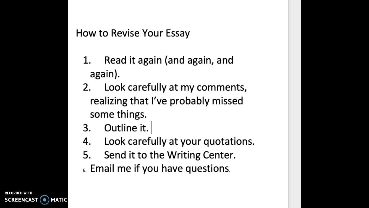 How to Revise Your Essay - YouTube