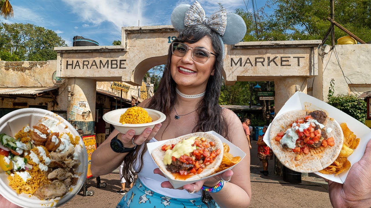 Disney's Animal Kingdom QUICK SERVICE 🦍 Disney World Harambe Market ...