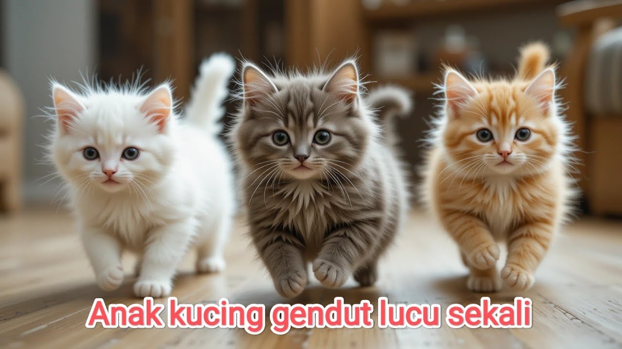 Anak kucing gendut lucu sekali - YouTube