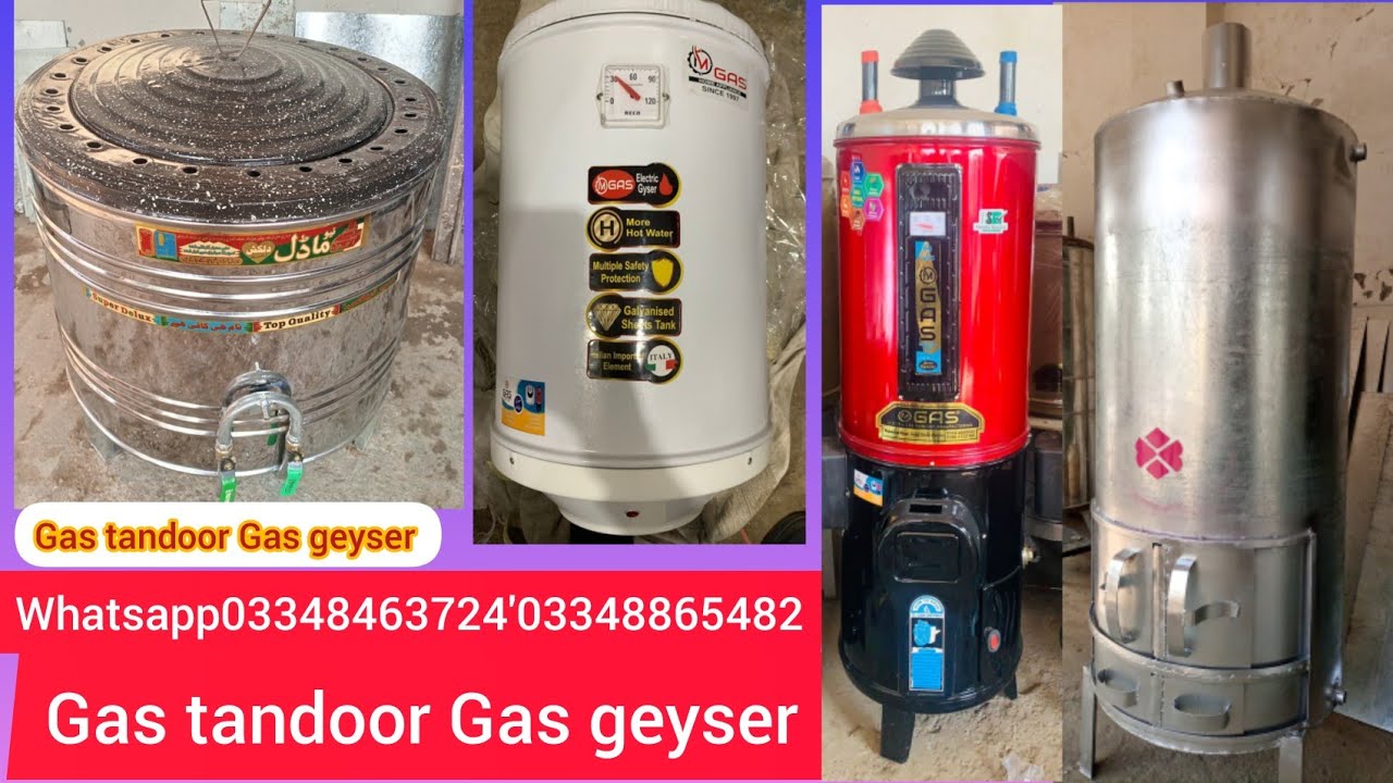 Gas tandoor10 Gas geyser 35 galan - YouTube