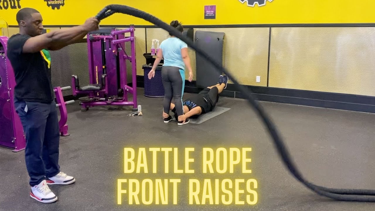 BATTLE ROPE FRONT RAISES - YouTube