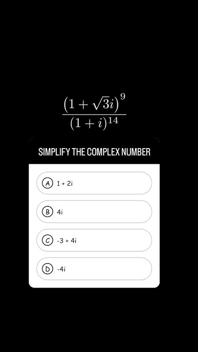 SIMPLIFY THE COMPLEX NUMBER #maths #calculus #complexnumbers #manim - YouTube