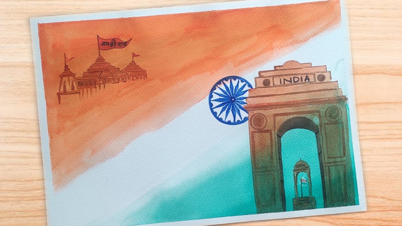 26th January Drawing I Republic Day Drawing with Water Colour - YouTube