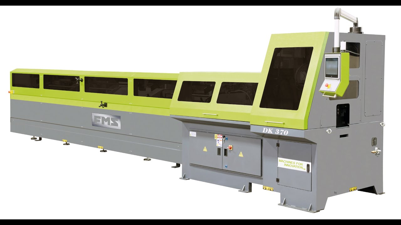 FMS DK 370 LM600 MITER COLD SAW WITH BUNDLE AUTO LOADER 20' - YouTube