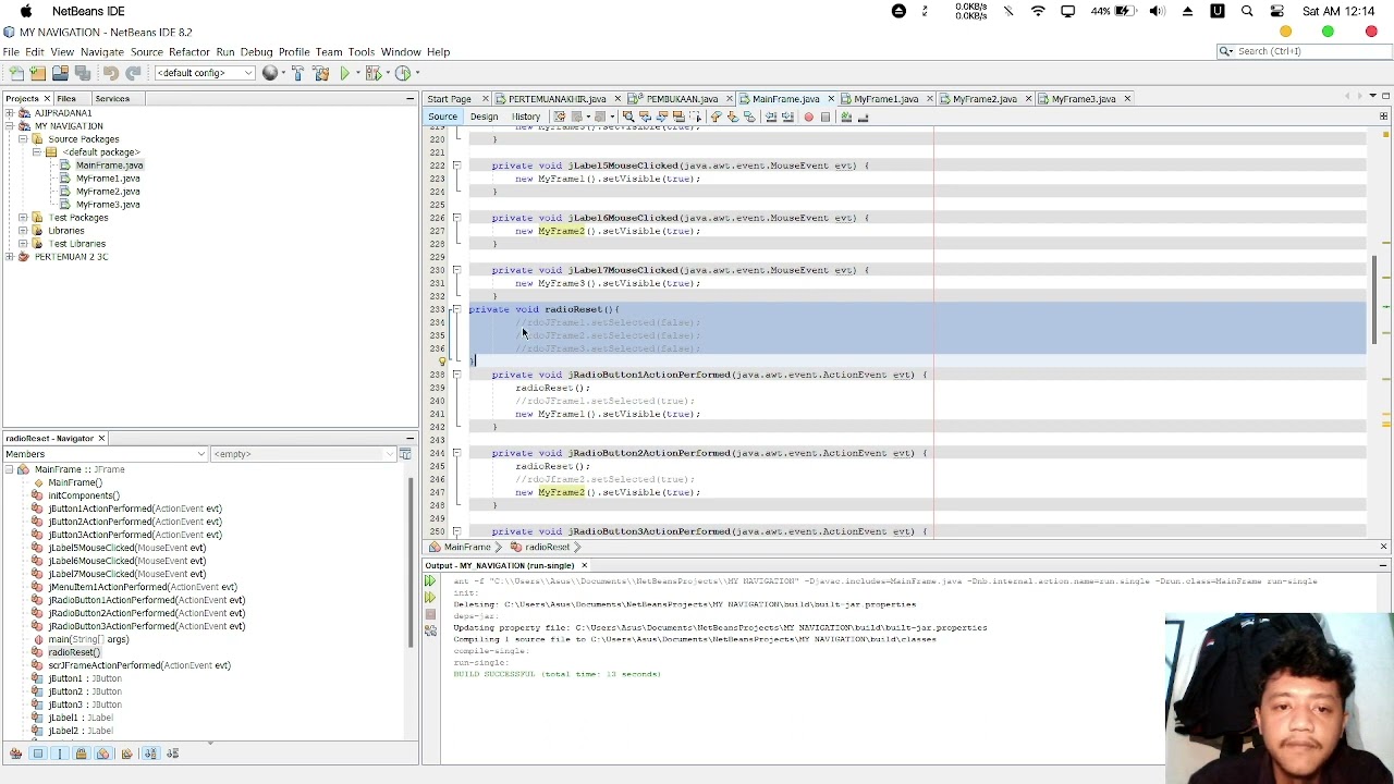 Cara membuat navigasi antar JFrame (Netbeans) - YouTube