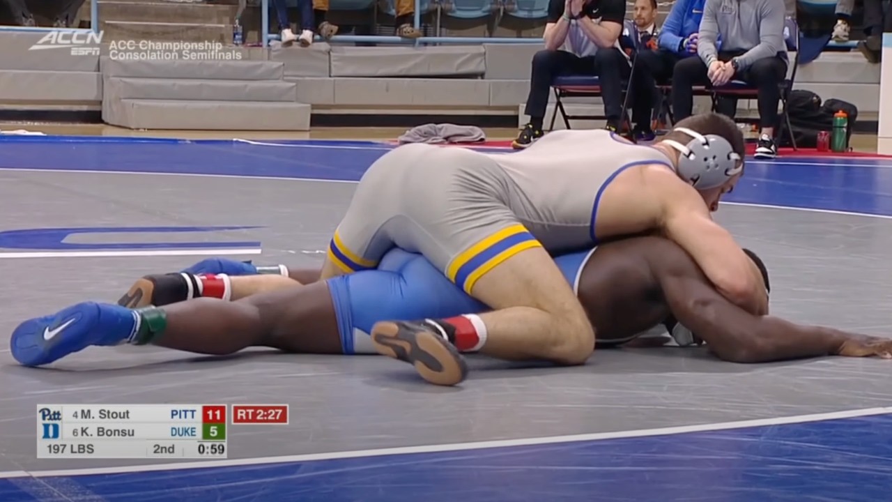 197lbs Mac Stout (Pitt) vs Kwasi Bonsu (Duke) - YouTube