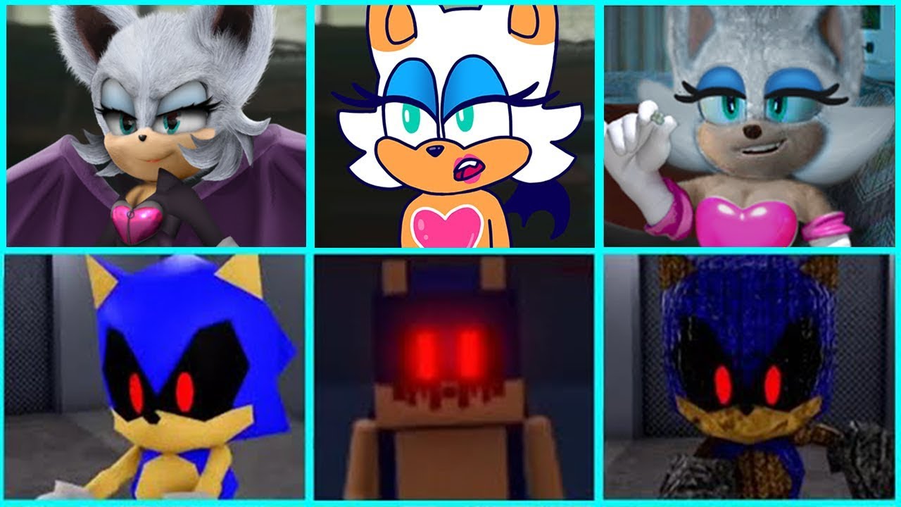 Sonic The Hedgehog Movie ROUGE THE BAT VS SONIC EXE Uh Meow All Designs Compilation 3 - YouTube