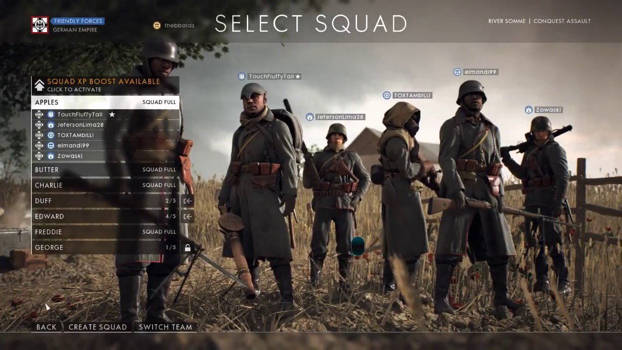 Battlefield 1 - Problems with staying in a squad BF1 example 1 - YouTube