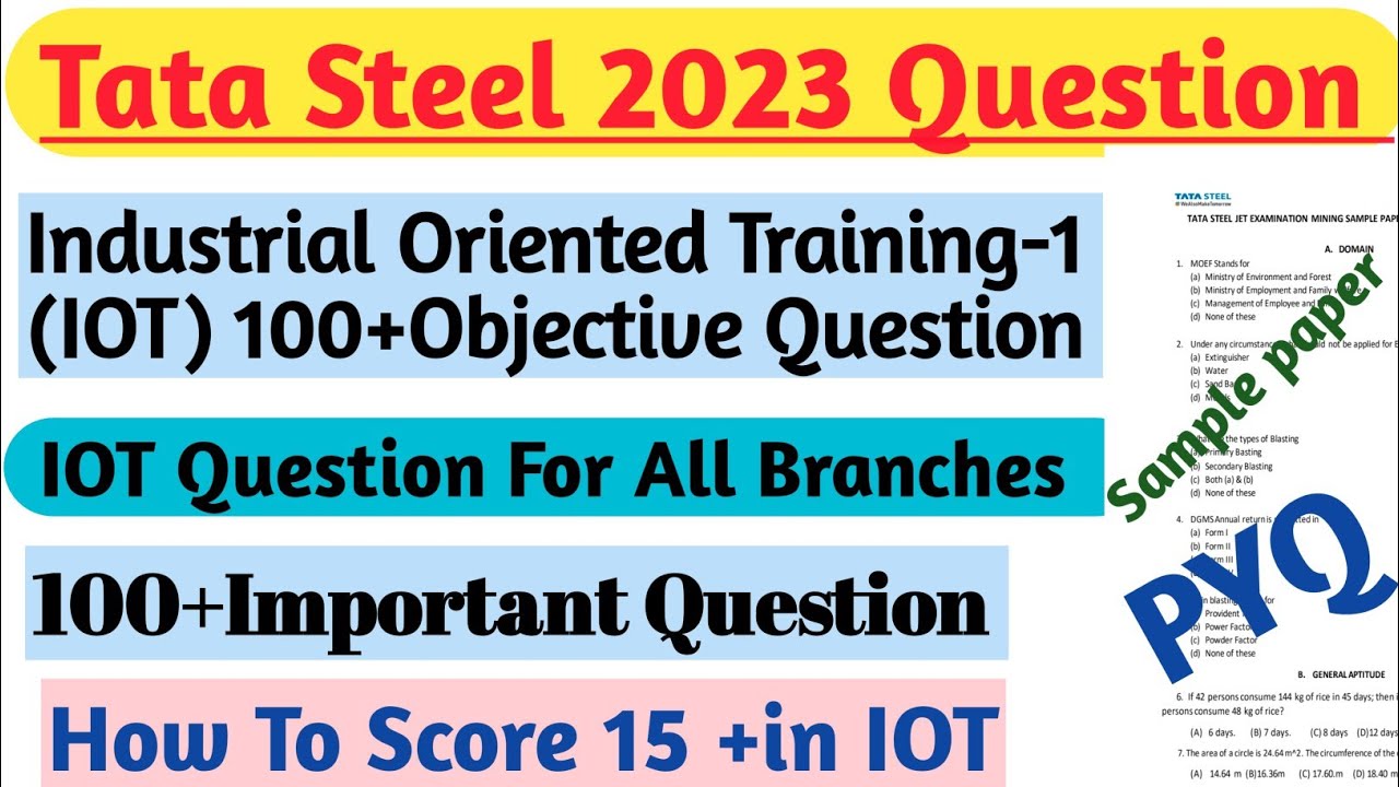 Tata Steel Jet 2023 IOT Sample Paper Question For All Branches //IOT ...