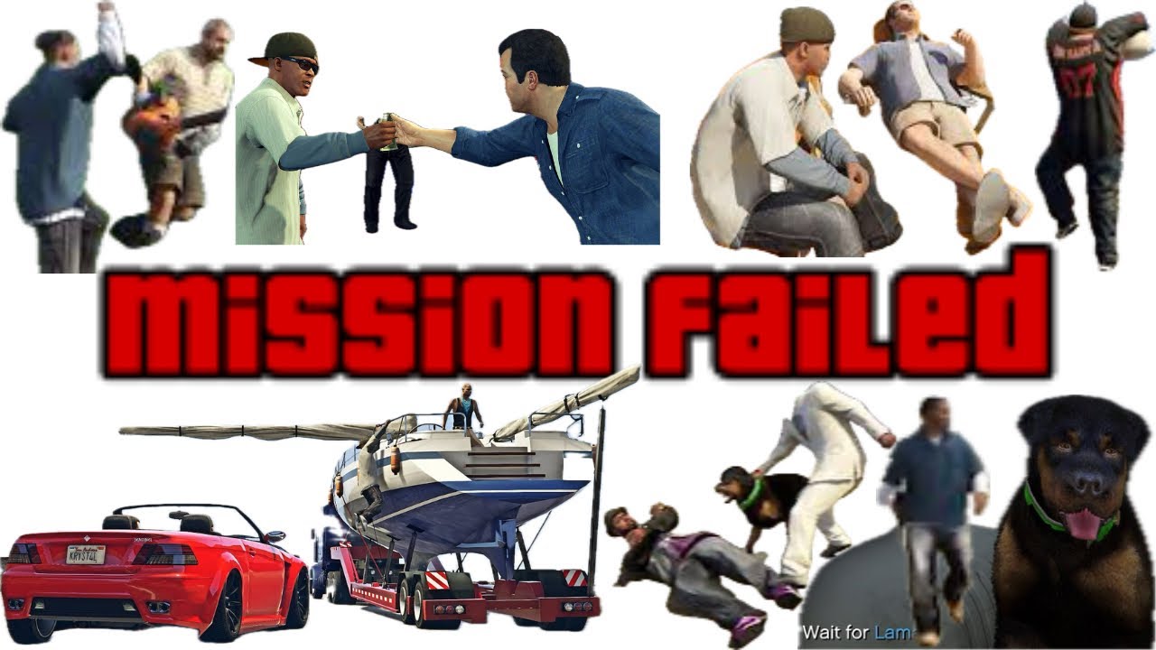 GTA V Mission Failed Compilation - Complications Father/Son and Chop ...