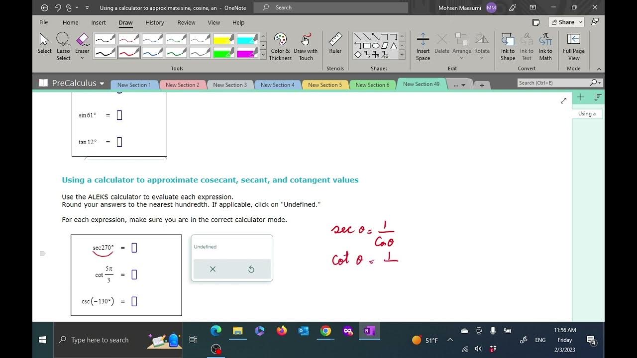 4.3.ab Using a calculator to approximate sine, cosine, and tangent ...