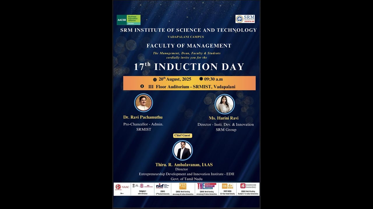 17th Induction Day - SRM VDP - YouTube