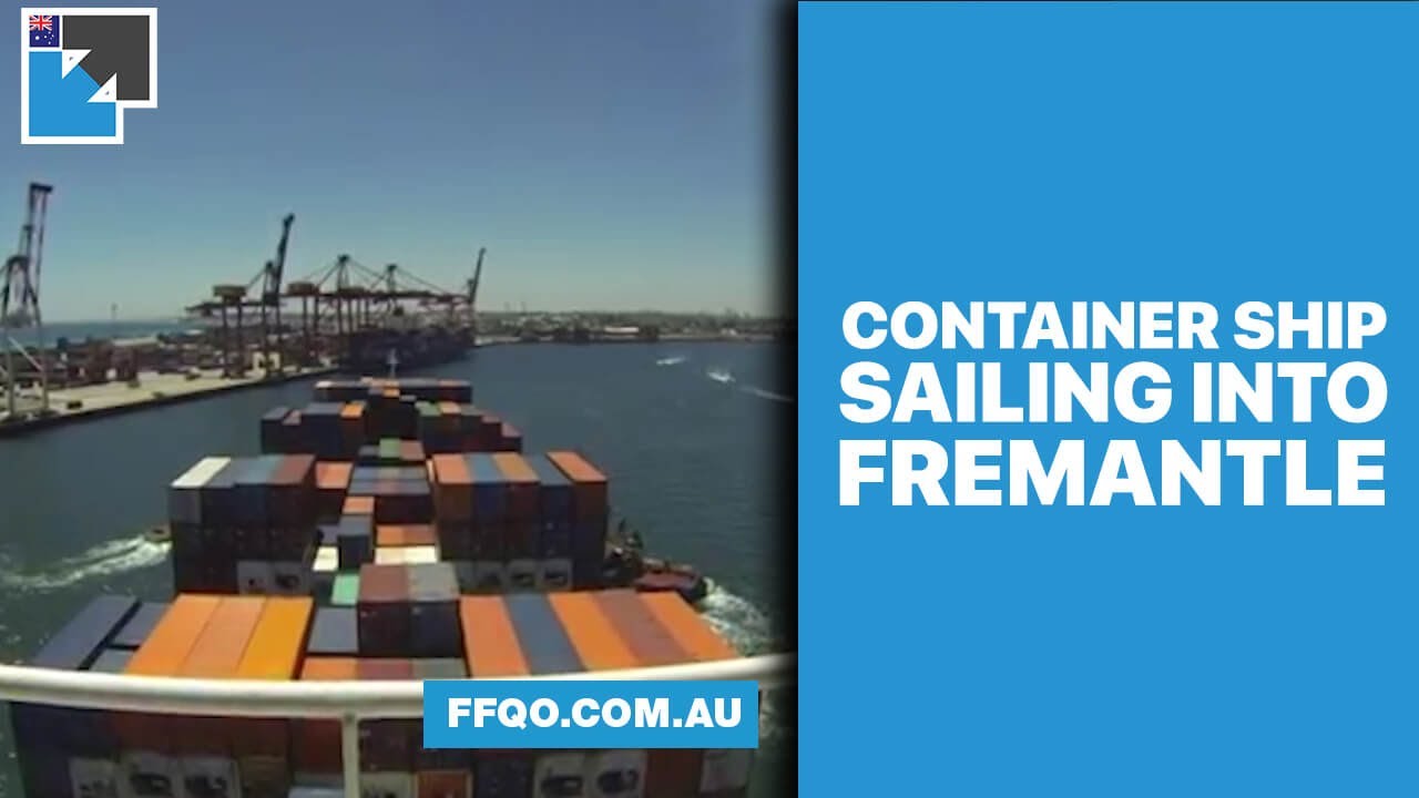 Container ship sailing into Fremantle - YouTube