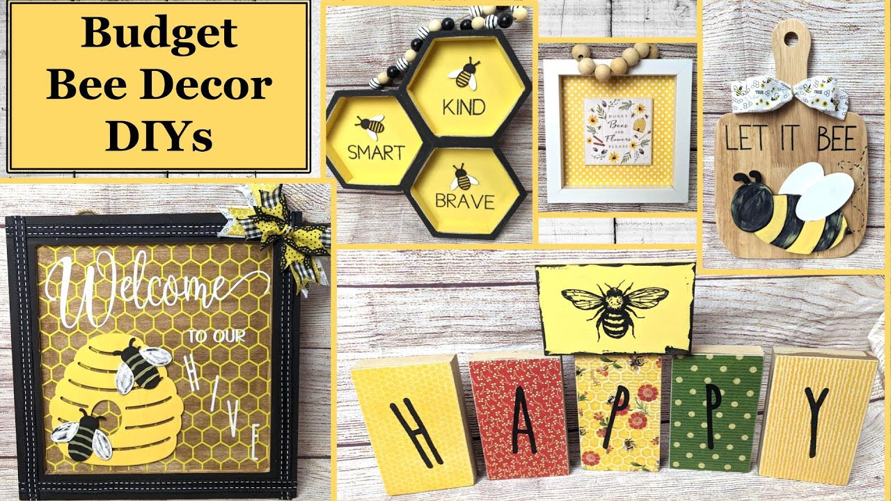 QUICK EASY BUDGET BEE DECOR DIYS | Walmart | Hobby Lobby | Dollar Tree ...
