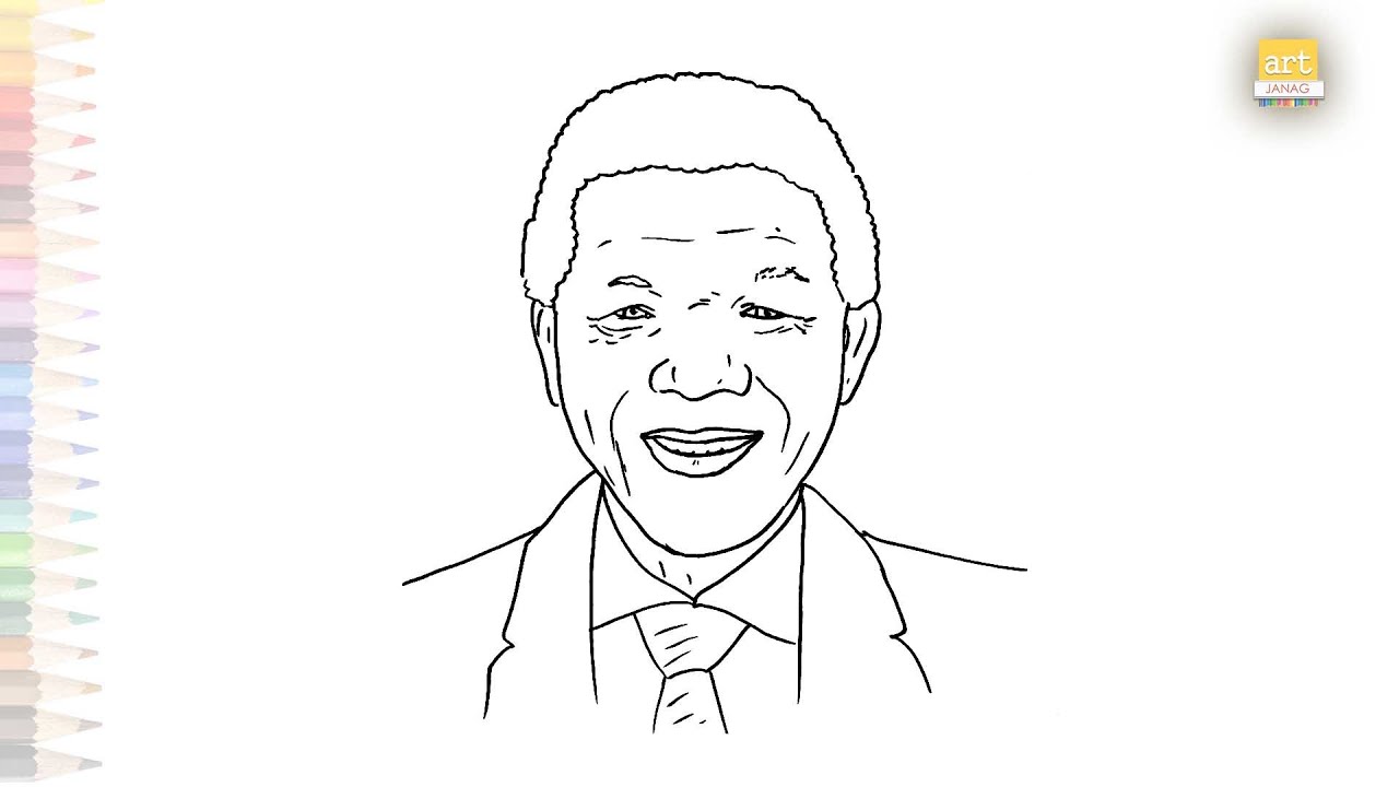 Nelson Mandela drawing | Easy face drawings | How to draw Nelson ...