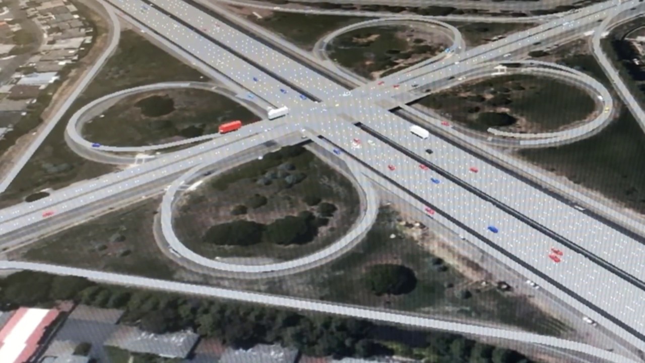 Cloverleaf Interchange Simulation - YouTube