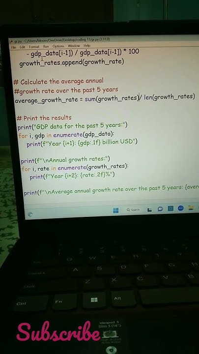 Python Program To Calculate Growth Rate Of Indian Economy Python Viral Idle Pythoncode Youtube